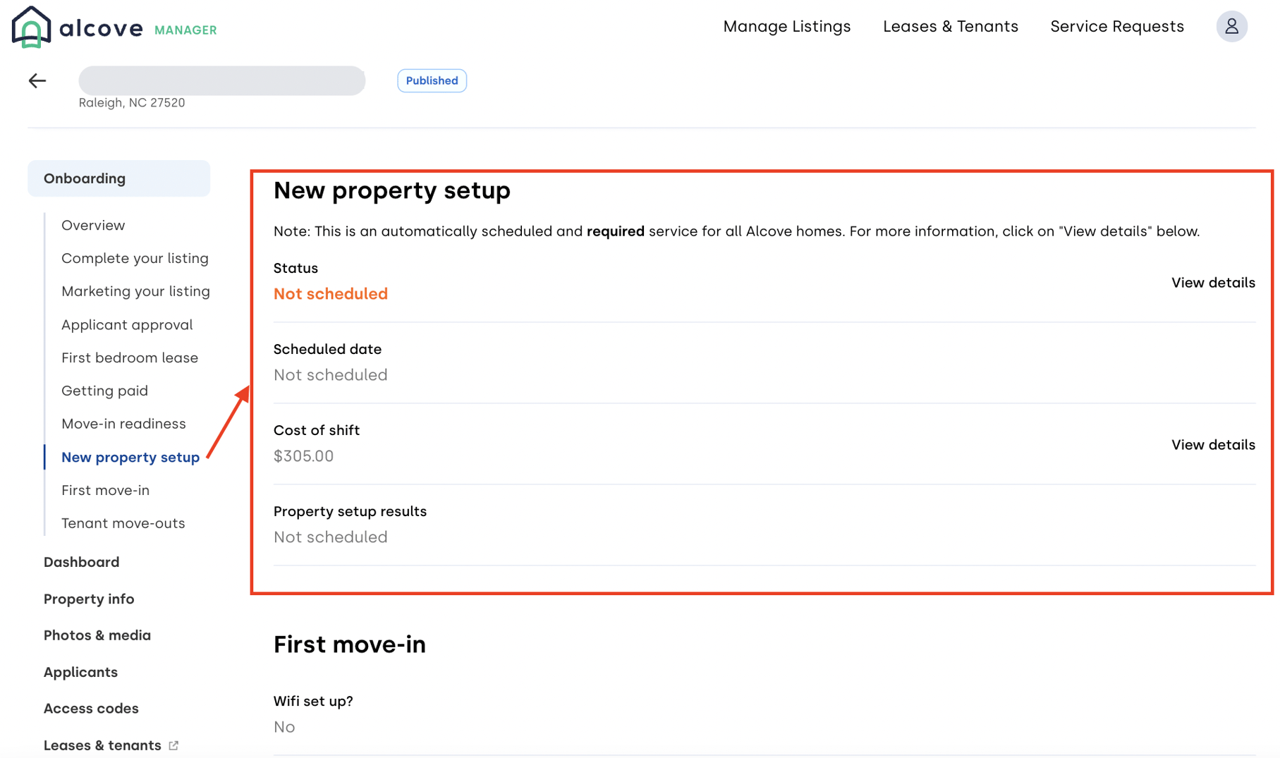 Alcove lock setup - New Property Setup